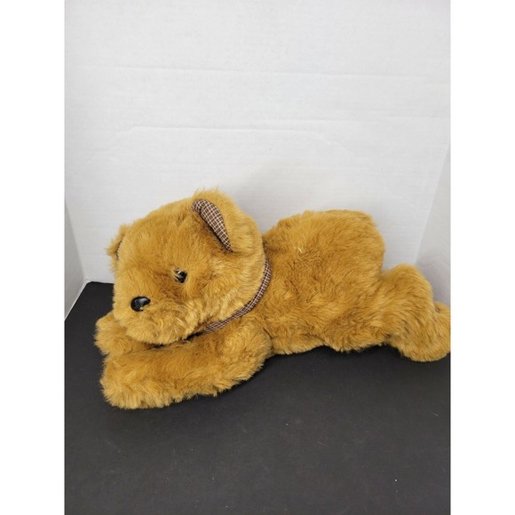 Dakin | Toys | Vintage Dakin Teddy Bear 985 Laying Down Plaid Feet Bow ...